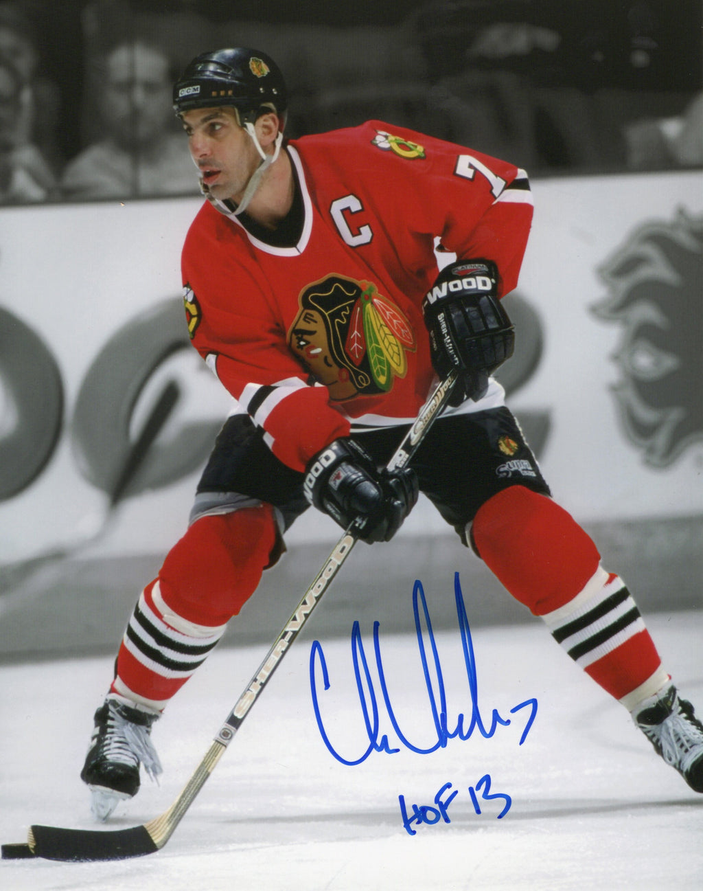 Chris Chelios Autographed & Inscribed 8x10 Photo - Action (4 ...