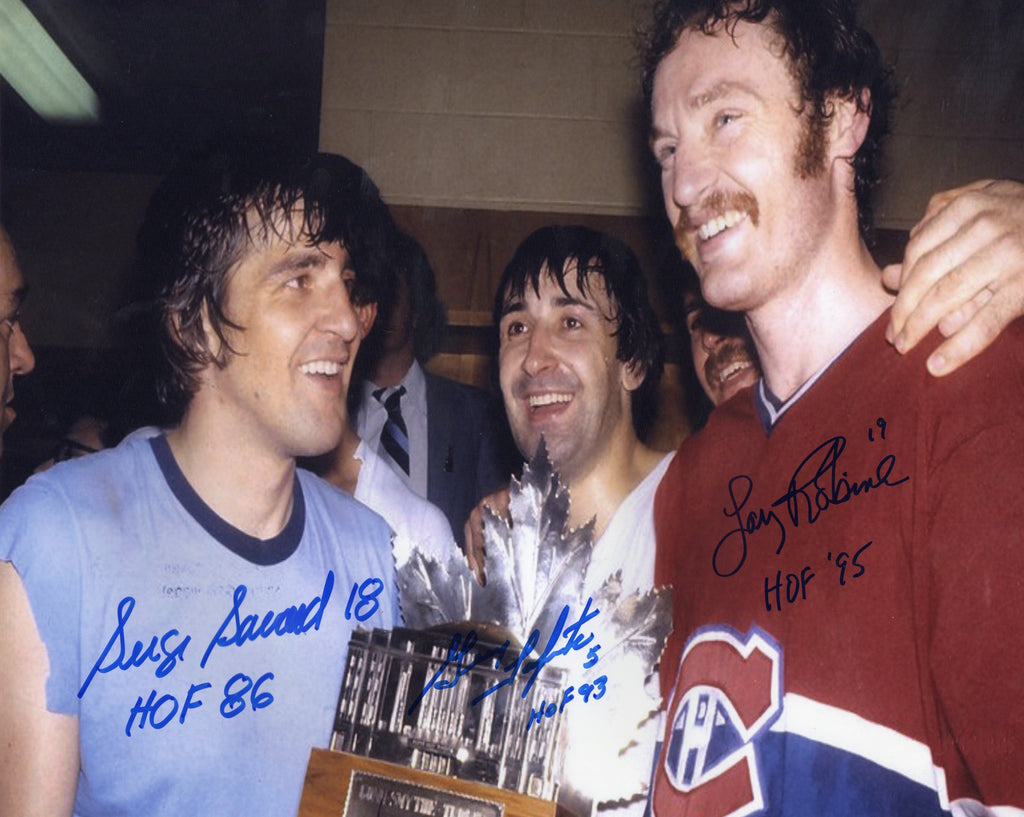 (PAST AUCTION) LOT 83: SERGE SAVARD, LARRY ROBINSON AND GUY LAPOINTE A ...